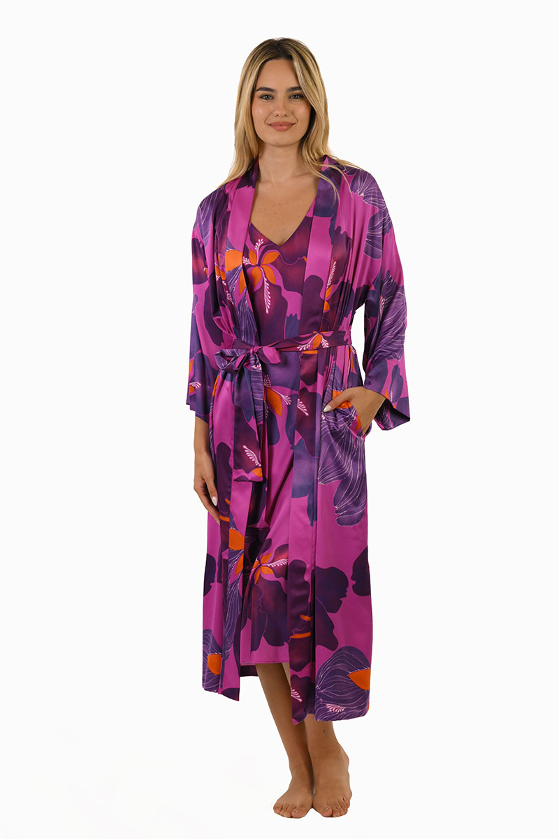 Natori - Natori Floral Wrap Robe & Long Nightgown Set | Diamony ...
